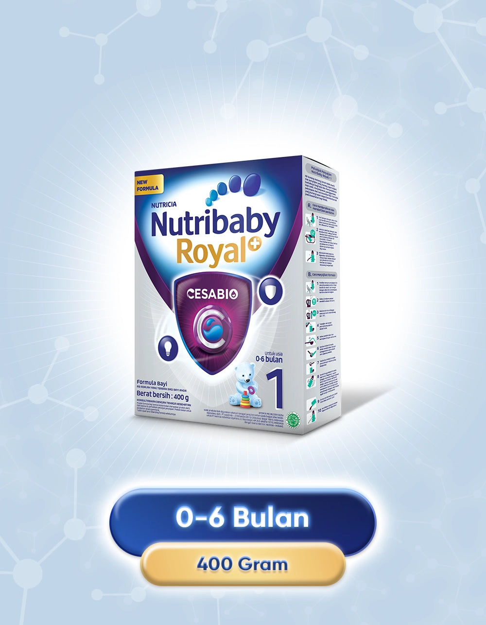 Susu Nutribaby Royal+ Cesabio 400g untuk Bayi Lahir Caesar